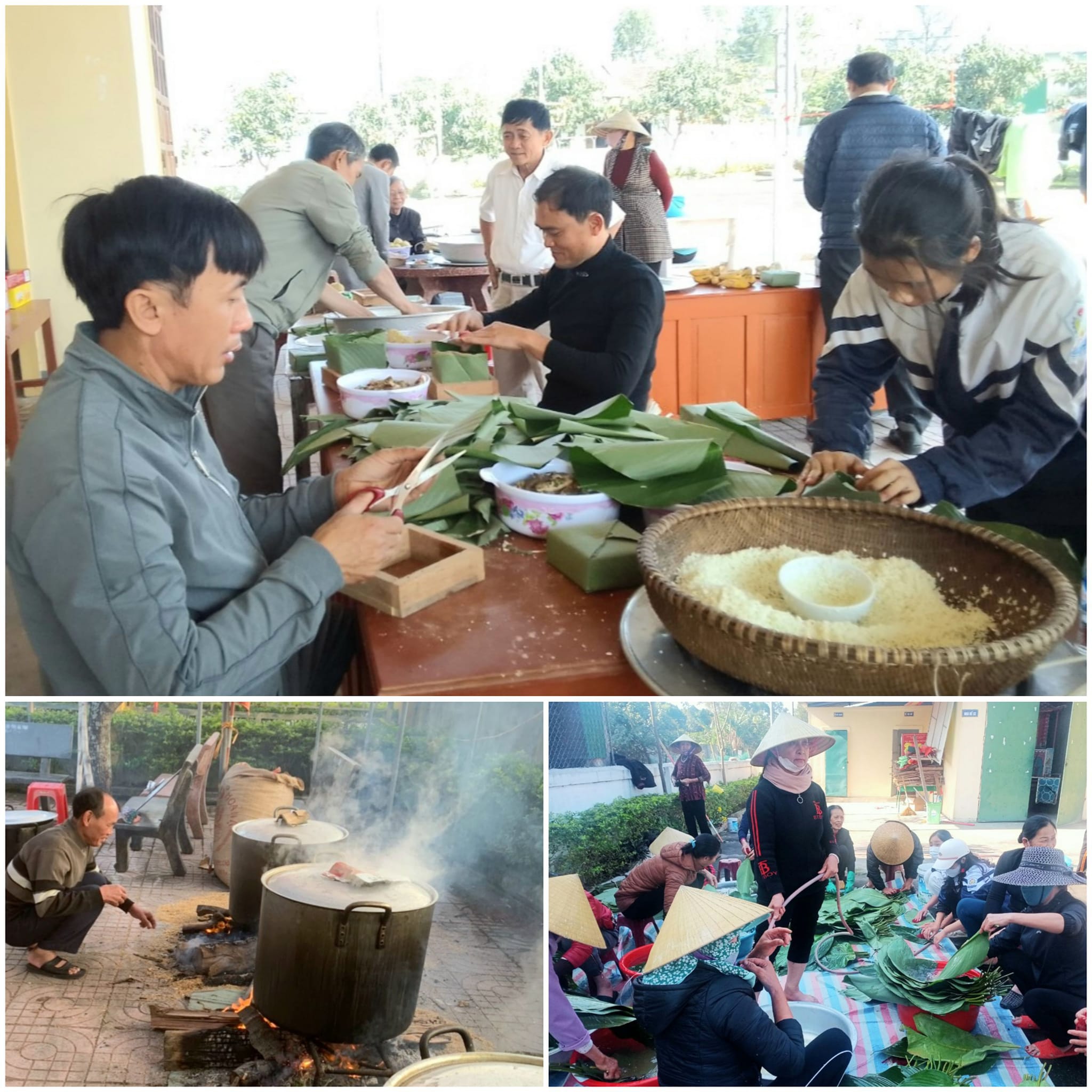 Hàng trăm người dân đội bánh chưng cung tiến vua Mai Hắc Đế