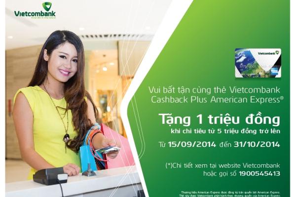 Khuyến mãi lớn cho thẻ Vietcombank Cashback Plus American Express