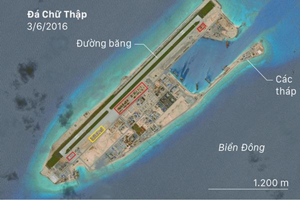 Trung Quốc biến đá Chữ Thập thành căn cứ quân sự lớn nhất Biển Đông