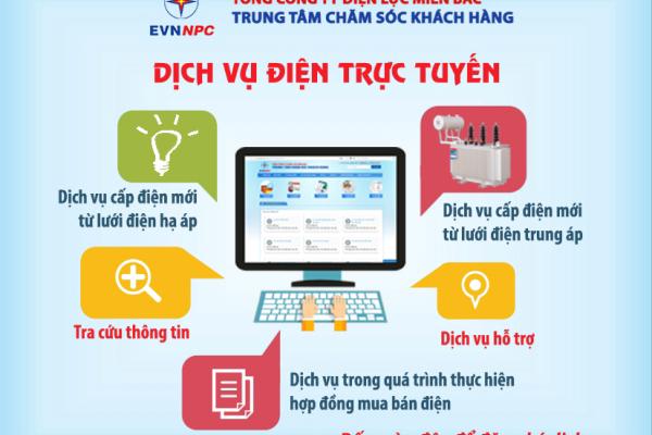 EVN NPC chính thức cung cấp dịch vụ điện trực tuyến