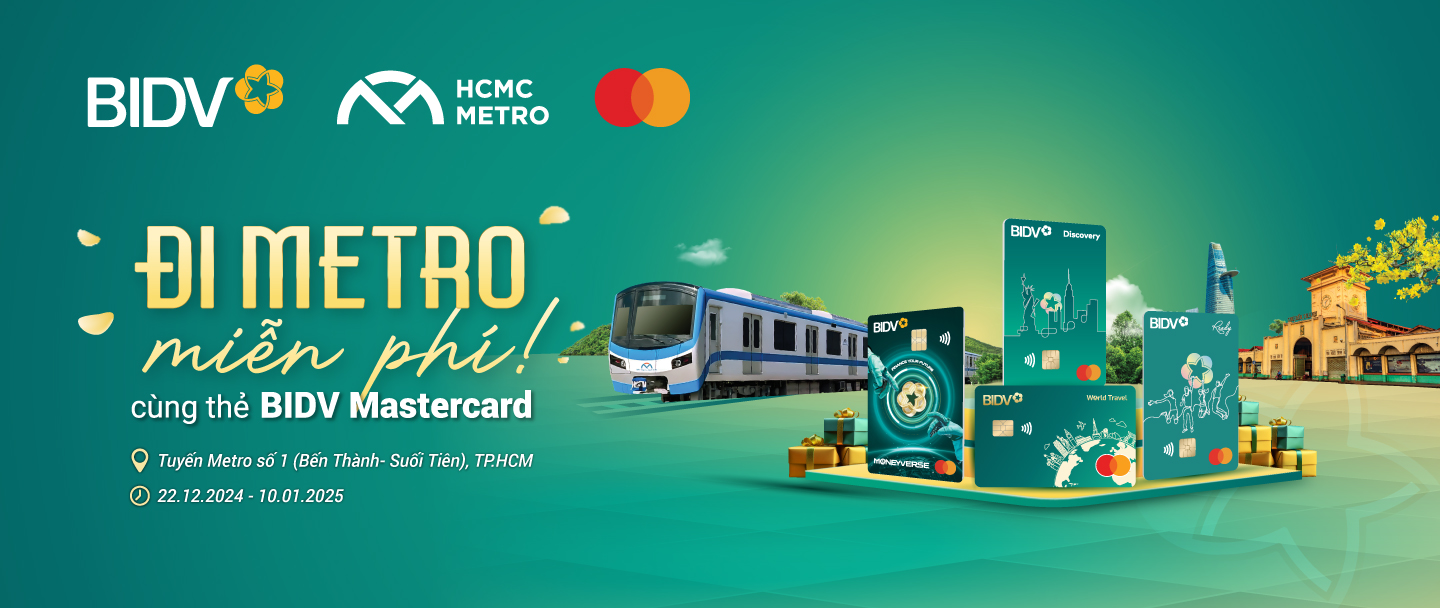 Chủ thẻ BIDV Mastercard trải nghiệm di chuyển miễn phí tại tuyến Metro ...